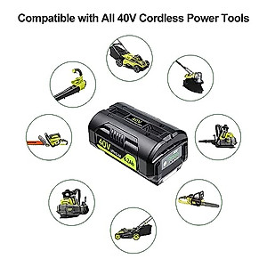 FSKE 6.2Ah OP4026 40V Battery Replacement for Ryobi 40V Lithium Battery OP4026 OP40201 OP40261 OP4030 OP4040 OP40401 OP4050 OP40501 OP4050A OP40601 OP4060A