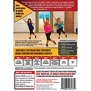 Walk On: Walk Off Belly Fat 5 Days a Week with Jessica Smith, Walking at Home, Interval Low Impact Cardio and Strength Training for Women, Beginner, Intermediate Level