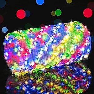 Beewin LED String Lights, 164ft 400 LED Fairy Lights Plug in,Outdoor Tree Lights, UL-Listed Multicolor Copper String Lights for Room Garden Party Christmas Festival Decor(400L Multi-Color)