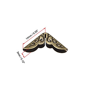 uxcell Metal Book Corner Protectors Edge Cover Guard 14 X 14 X 3mm Bronze Tone 100pcs
