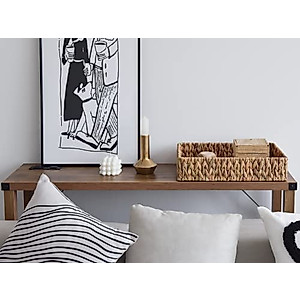 StorageWorks Large Toilet Basket Tank Topper, Toilet Paper Basket for Bathroom, Water Hyacinth Storage Basket for Toilet Tank Top, Shelf, Handwoven Bathroom Wicker Basket, Natural, 2 Pack