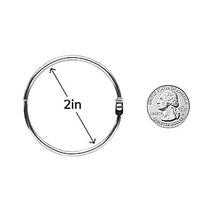 Zenna Home Stainless Steel Rust-Resistant Shower Curtain Rings, Set of 12 Round Metal Hooks with Secure Clasping Mechanism, 2-Inch Diameter, Chrome Finish