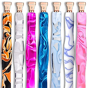 Rose Gold Metal Stainless Steel Tip Diamond Painting Art Sticky Drill Dot Pen Stylus Kits Set Accessories Tool with Wax for DIY 5D Diamond Painting Gem Nail Art White