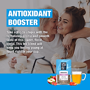 Tiesta Tea - Pomegranatopia | Mixed-Berry Pomegranate White Tea | Premuim Loose Leaf Tea Blend | Low Caffeinated Tea | Make Hot or Iced Tea & Brews Up to 25 Cups - 1.5 Ounce Resealable Pouch