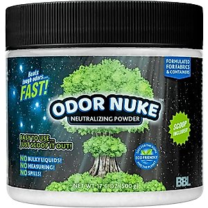 Bedside Commode Deodorizer by ODOR NUKE - Human Urine Odor Neutralizer & Washing Aid For Urinal Containers & Fabrics - Scoop Included (17.6oz) (Powder)