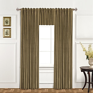 United Curtain 100-Percent Dupioni Silk Window Curtain Panel, 42 by 84-Inch, Taupe
