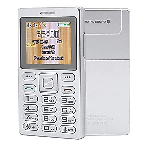 1.77 HD Color Screen Phone, Mini Card Mobile Phone, Ultrathin Cell Phone with 3.5mm Headset Port, Bluetooth Dialer Dual SIM, Intelligent Antiloss Fuction(Silver)