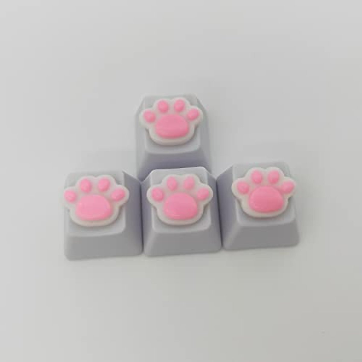 YupYay 4 Pack Custom OEM R4 Keycaps PBT Mechanical Keyboard Keycaps Cute Cat Paw Key Cap Kawaii Gaming Keycaps for Mechanical Keyboard with Keycap Puller (White Base)