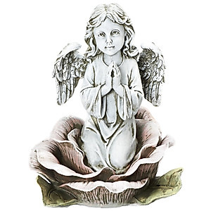 Joseph's Studio by Roman, 11" H Angel Kneeling in a Rose Garden Statue, Outdoor Décor