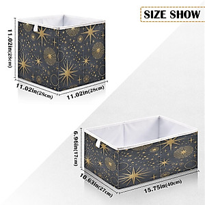 Kigai Celestial Cube Storage Bins - 11x11x11 In Large Foldable Storage Basket Fabric Storage Baskes Organizer for Toys, Books, Shelves, Closet, Home Decor