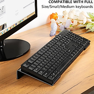 Egchi Acrylic Computer Keyboard Stand for Desk, Keyboard Riser Tilt Lift, Keyboard Holder for Desktop, Desk Keyboard Lifter（Black）