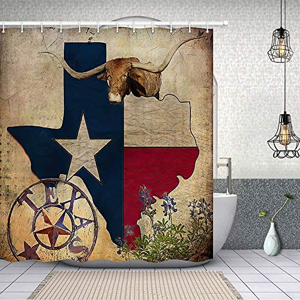 Stylish Western Shower Curtain Set for Rustic Decor