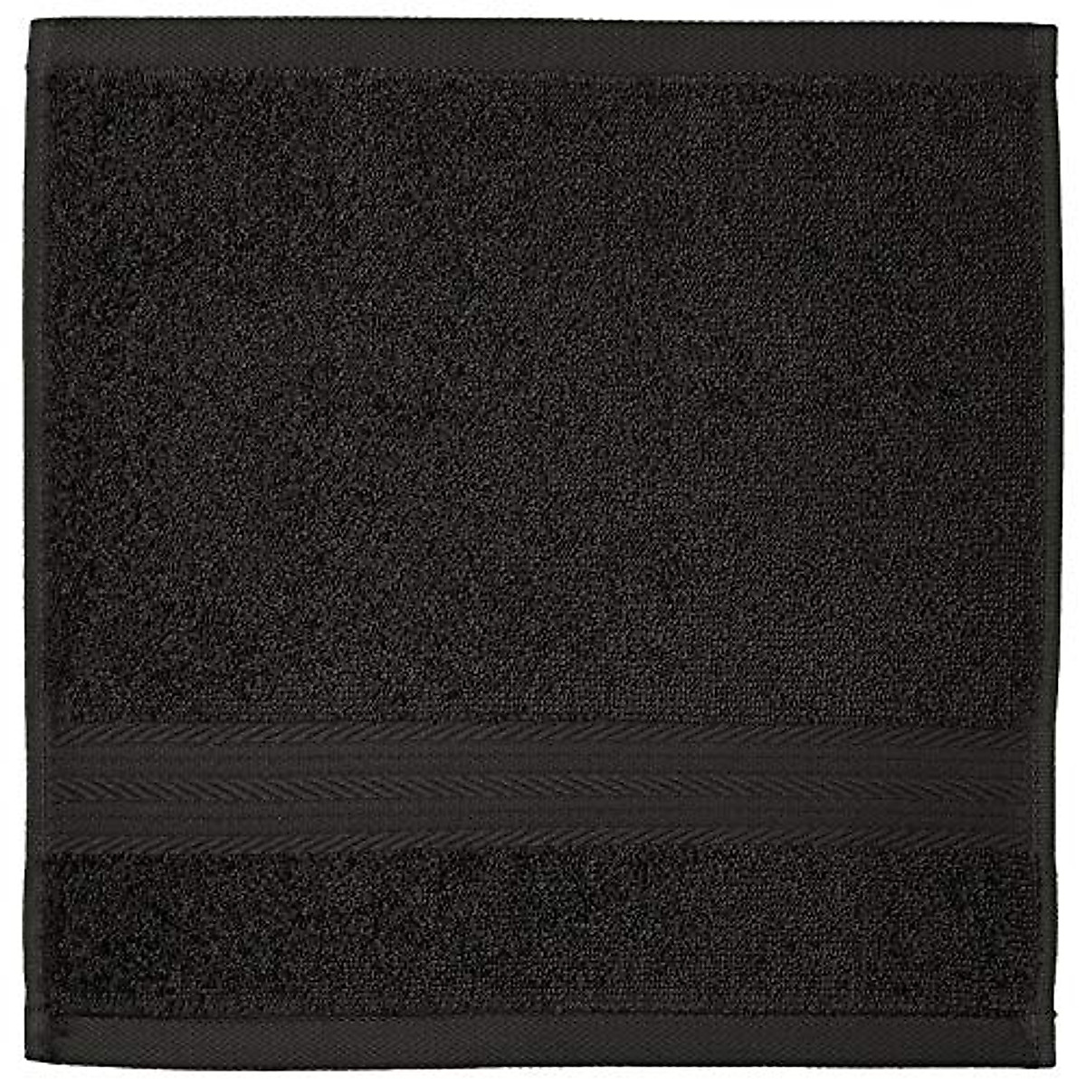 Amazon Basics Fade Resistant Cotton Washcloth, 12-Pack, 12" L x 12" W, Black