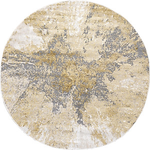nuLOOM Cyn Contemporary Abstract Area Rug, 5' Round, Gold