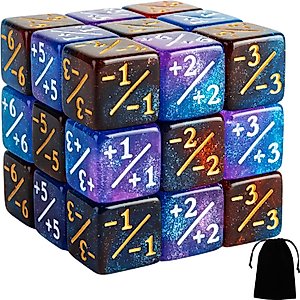 24 Pieces MTG Counter Dice Magic The Gathering Counters +1/+1 Buff Dice Sets Life Tokens Commander Deck for TCG Cards Gaming MTG Accessories
