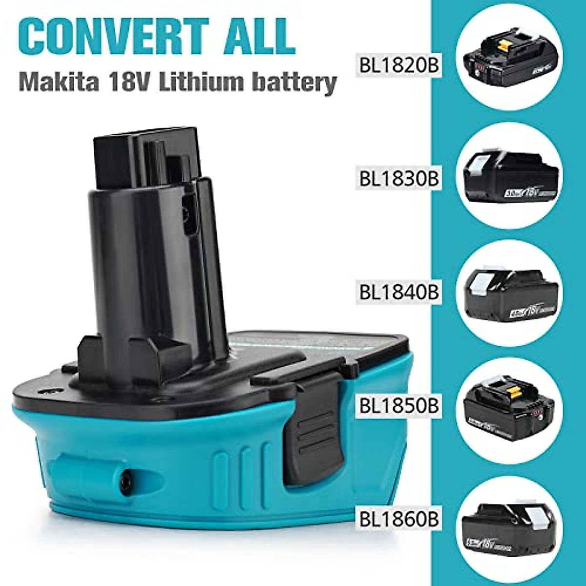 Battery Adapter for Makita DCA1820 18V Compatible with Makita Lithium Battery to DeWalt CA1820 18V DC9180 DC9096 Tool Use
