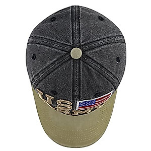 Army Hats for Men Women, USA American Flag Military Hats, Funny US Army Vietnam Veterans Baseball Cap, Adjustable Cotton Embroidered America Patriots Hat, Retirement Military Gifts for Dad Mom