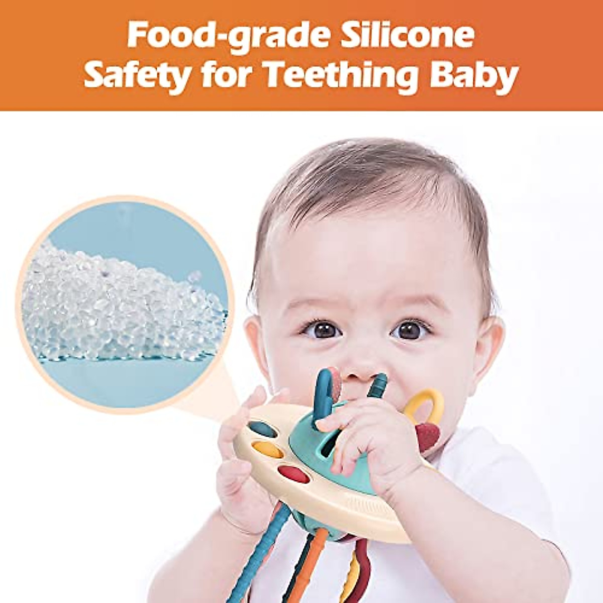 Montessori Toys for 1 Year Old,Travel Pull String Activity Toy for Babies 6-12 Months,Sensory Toys Fine Motor Skills Toys,Food Grade Silicone Fidget Infants Toys Gifts for Toddlers Boys Girls