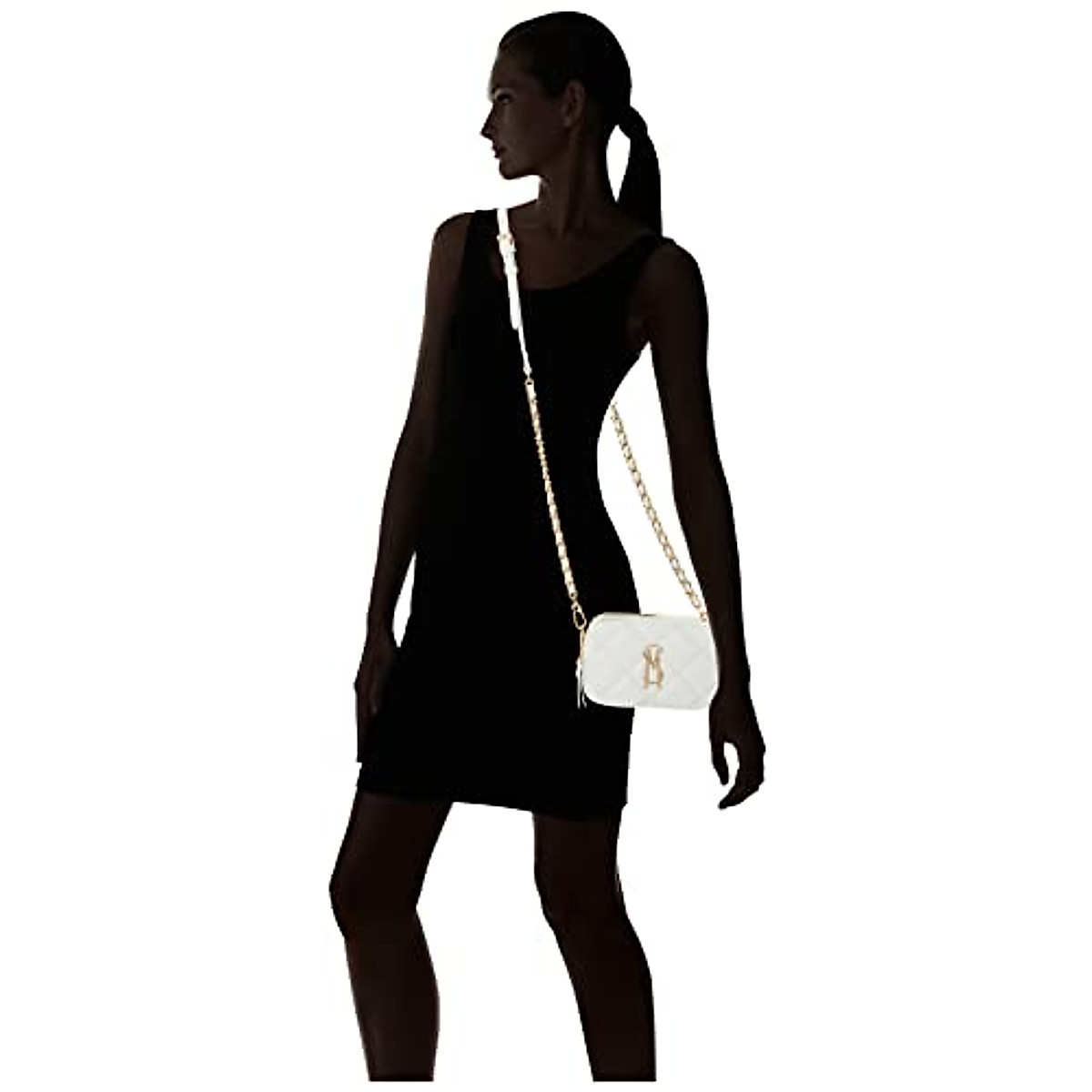 Steve Madden Daisy Quilted Crossbody, White