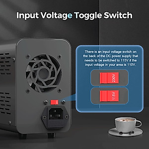 DC Power Supply Variable, 30V 10A Bench Power Supply with Encoder Coarse & Fine Adjustments Knob, Adjustable Switching Regulated lab Power Supply with 5V 3.6A USB & Type-C Quick-Charge