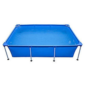 JLeisure Avenli 8.5 Feet x 6 Feet x 2 Feet Rectangular Above Ground Framed Outdoor Backyard Swimming Pool for Adults and Kids, Blue