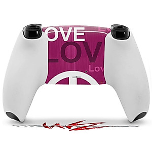 WraptorSkinz Skin Wrap compatible with Sony PS5 DualSense Controller Love and Peace Hot Pink (CONTROLLER NOT INCLUDED)