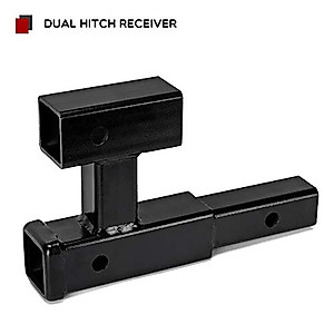 YITAMOTOR 2 inch Dual Receiver Extender Trailer Towing Hitch Extension Bicycle Extender (GTW- 4000 lb.)