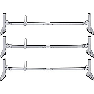 VEVOR Van Roof Ladder Rack, 3 Bars, 661 LBS Capacity, 46.9"-59.1" Adjustable Middle Bar Steel Roof Racks, Rain-Gutter Mount Racks Fit Most Van Rails, Universal Design, White