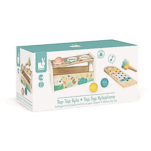 Janod Pure Tap Tap Xylophone Pure 2-in-1 Early Learning Toy - Ages 12 Months+ - J05155