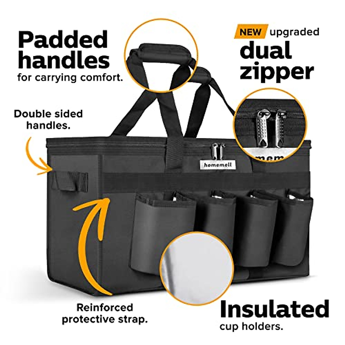 Homemell Insulated Bags with Drink Carriers Combo Pack