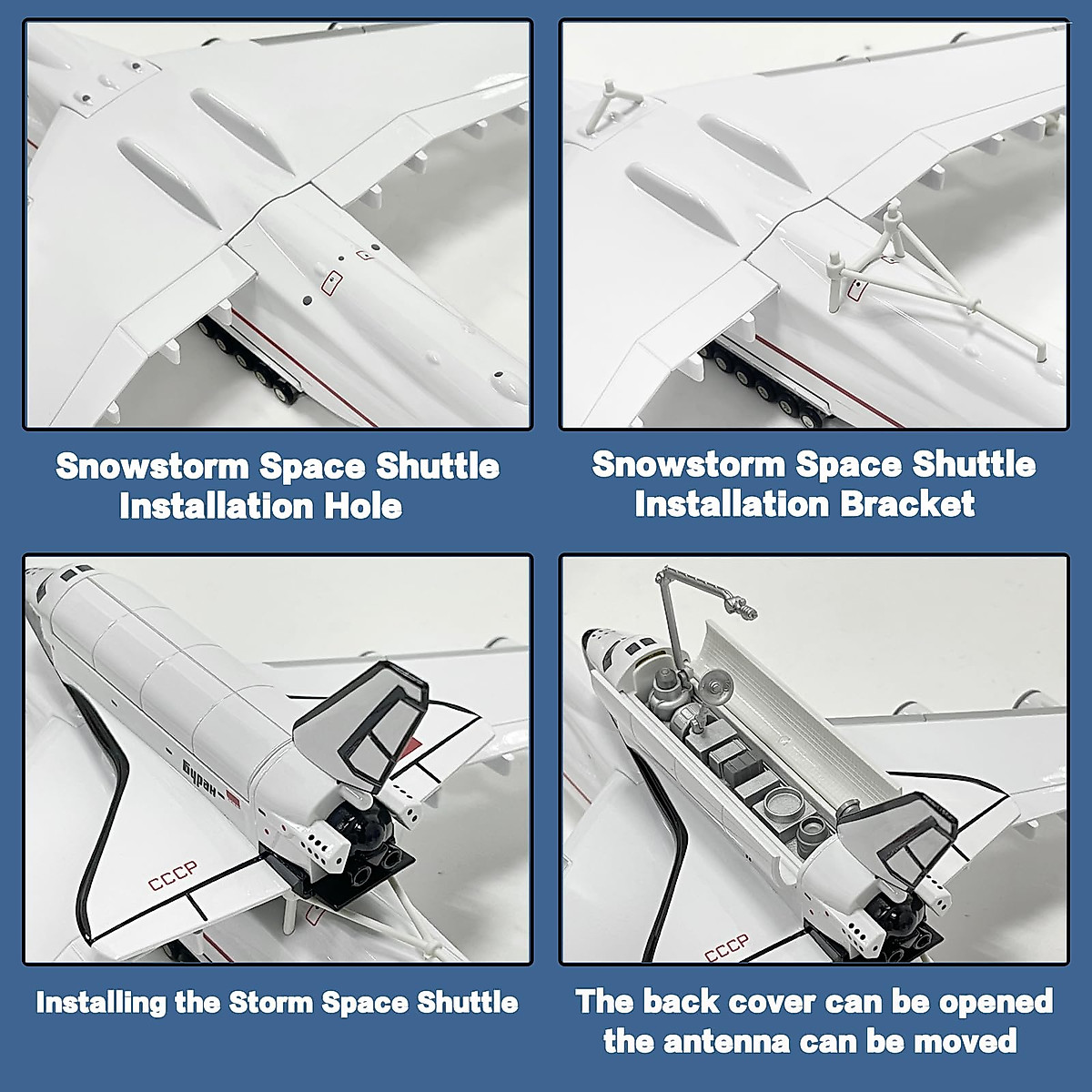 Mahfisj 1:200 Scale AN225 Model Airplane，Openable Cabin, 17-inch Length, Resin Aircraft Model Toy for Gifts and Collections (an225-2)