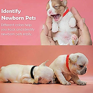 JOERSH 20Pcs Puppy Collars for Litter, 20 Colors Puppy Whelping Collars, Double-Sided Soft Adjustable ID Bands for Newborn Puppy Kitten Collars