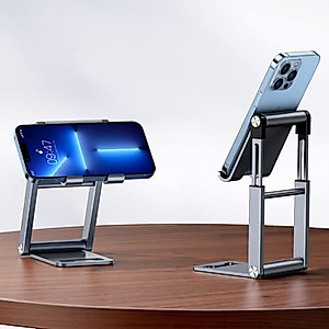 UGREEN Phone Stand for Desk Cell Phone Stand Holder Adjustable Height Phone Holder Foldable Portable Compatible with iPhone 15 14 Pro Max Plus 13 12 11 XS iPhone SE, Nintendo Switch up to 7.9''