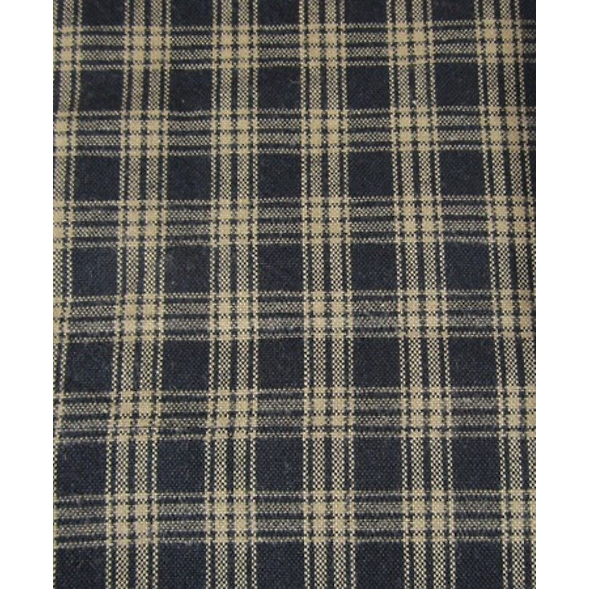 Sturbridge Tier Curtains Black Tan Plaid Country Farmhouse Window 72WX36L Home and Garden