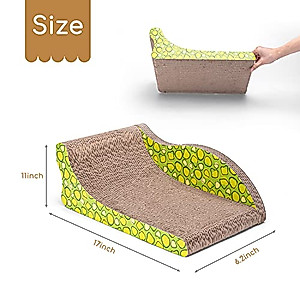 Nobleza Cat Scratch Pad, Reversible Double-Side Cardboard Scratcher Lounge with Catnip, Premium Recyclable Corrugated Scratching Couch Bed Sofa for Indoor Cats