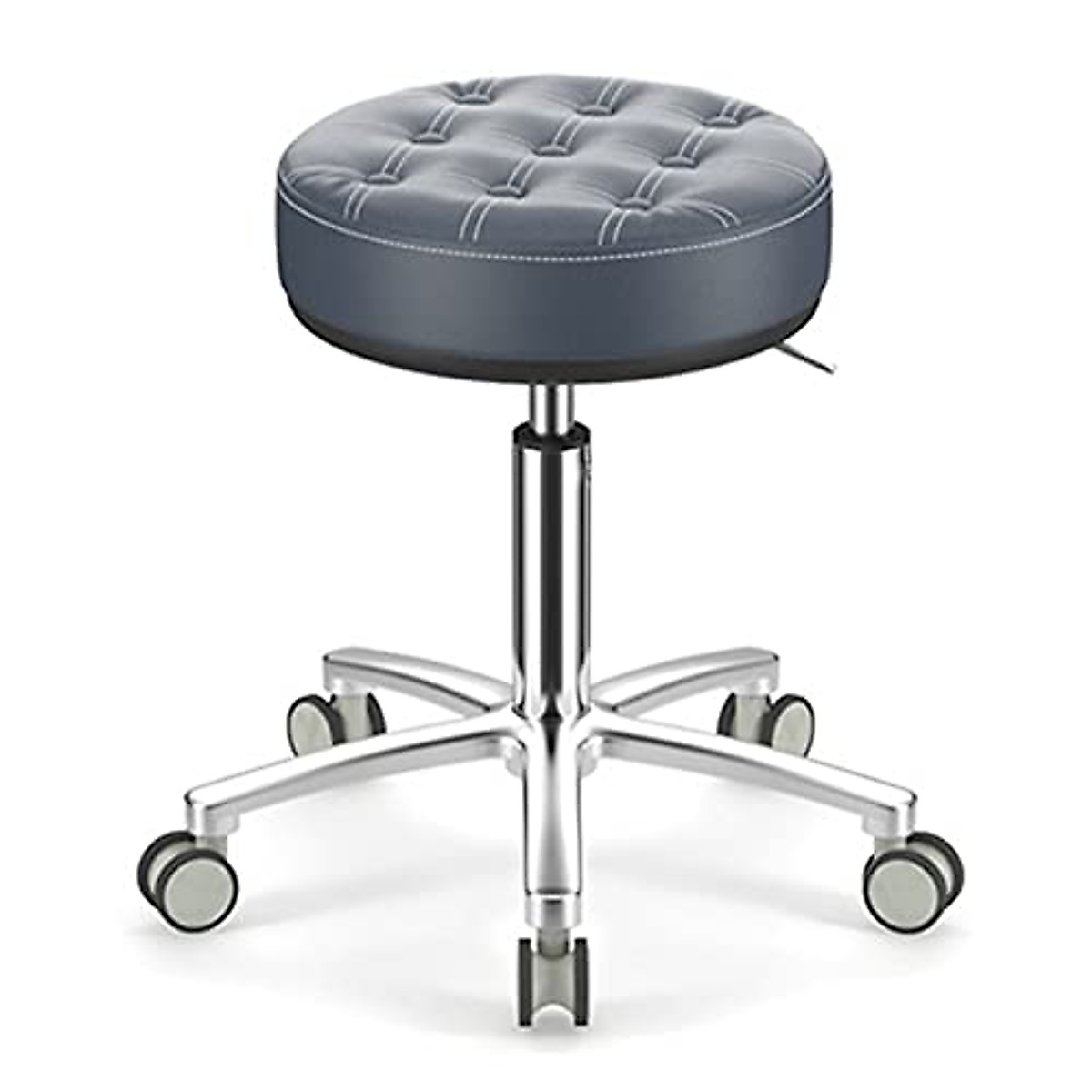 Tattoo Chair Saddle Stool with Rollers, Pu Leather Hydraulic Swivel Adjustable Drafting Stool Work Chair for Salon Spa Beauty Massage Dental Clinic Etc-B