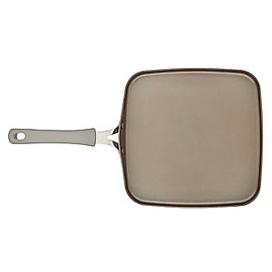 Rachael Ray Cook + Create Nonstick Stovetop Griddle/Grill Pan, Square, 11 Inch, Gray