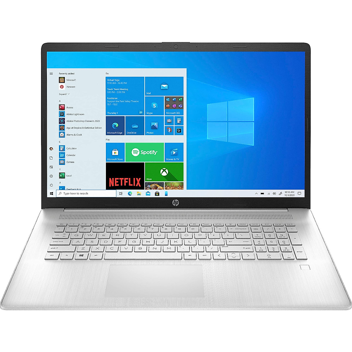 Newest HP 17.3" IPS FHD Business Office Laptop, AMD Ryzen 5 5500U(Beats Intel i5-1135G7), 16GB DDR4 RAM, 1024GB PCIE SSD, Fingerprint, Bundle with Woov HDMI, Windows 10 Home, Silver