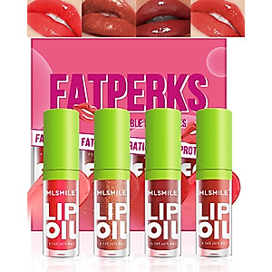 MAEPEOR Lip Gloss Set 4 Colors Ultra-Hydrating Moisturizing Glossy Lipgloss Kit Non-Sticky Long Lasting Nourishing Lip Oil with Big Brush Head （Color 0401 (Color M0402)