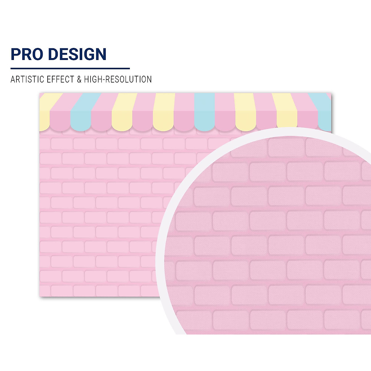 Allenjoy 7x5ft Pink Brick Wall Ice Cream Shop Backdrop for Birthday Party Baby Girl Shower Decorations Photography Background Photo Booth Cake Table Banner