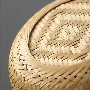 DIANDIAN Indoor Trash Cans Hand Made Trash Can, No Cover Round Container Garbage Storage Bin Creative Wastebasket Bamboo Trash Can for Indoor and Outdoor Garbage Cans for Kitchen Office Outdoor