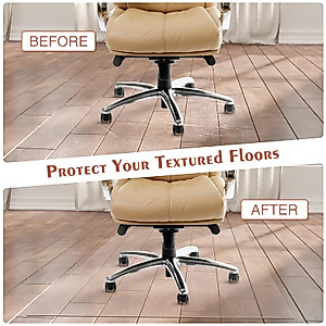 HappyTrends Office Chair Mat for Carpet-36 x48 Transparent Computer Desk Chair Mat for Carpeted Hard Wood/Tile Floor,Anti-Slip Home Office Chair Floor Mats for Work,Home and Gaming