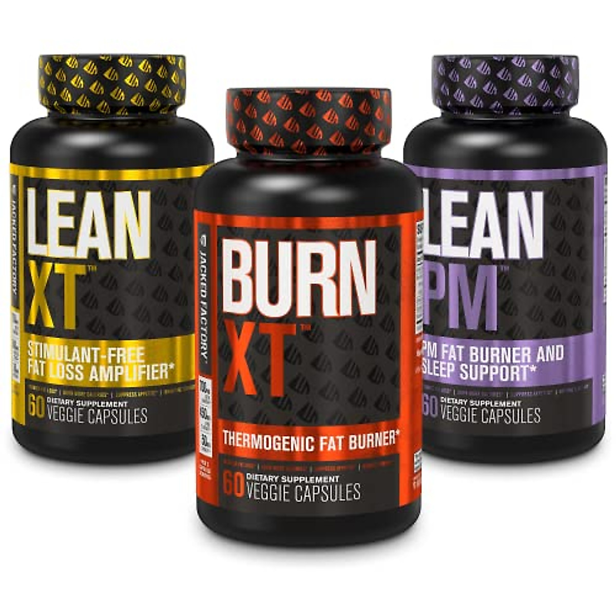 Burn-XT Thermogenic Fat Burner, Lean PM Nighttime Fat Burner & Sleep Aid, Lean-XT Caffeine Free Fat Burner
