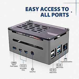 GeeekPi Aluminum Case with ICE Tower Cooler for Raspberry Pi 4, Pi 4 PWM Cooling Fan with Aluminum Heatsink for Raspberry Pi 4 Model B Only