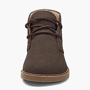 Coutgo Boys Girls Chukka Boots Comfort Round Toe Outdoor Lace Up Ankle Booties(Toddler/Little Kid/Big Kid), Coffee, Size 4