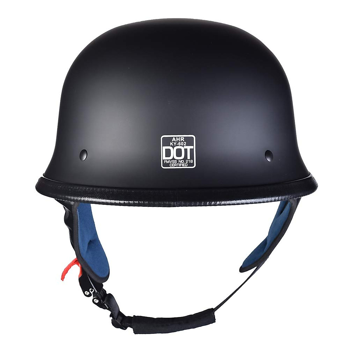 AHR Motorcycle Helmet German Style Half Helmet for Bike Cruiser Scooter Chopper Half Face Helmet for Men Women DOT Approved, Run-G (Matte Black, M)