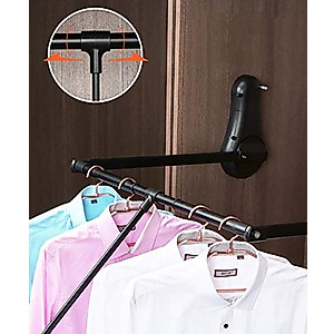 Drop-Down Wardrobe Hanger, Adjustable Aluminum Closet Storage Rack, Large Retractable Cloth Hanger, Save Space, Load 30KG (Size : 510-650mm)