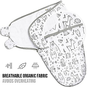 Mama Cheetah Baby Swaddle Sack, Organic Swaddle Blanket, Newborn Swaddle Sleep Sacks, Adjustable Infant Swaddle Wrap, Easy Swaddles for Boy Girl 0-3 Month, Baby Essentials, Nursery Swaddling, 4-Pack