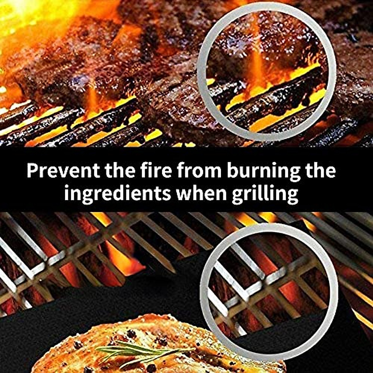 YFeiQi Reusable Non Stick Barbecue Accessories, 13"x16, high Temperature Resistant, Easy to Clean, Barbecue mat Outdoor Baking mat Outdoor Picnic Cooking Barbecue Oven Tool (1PCS)
