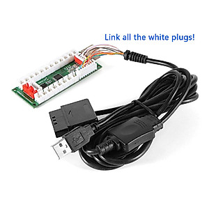 SJ@JX Arcade Controller Zero Delay Encoder PCB Board Arcade DIY Kit Joystick Button 5V Power for PC Raspberry Pi Android PS2 PS3
